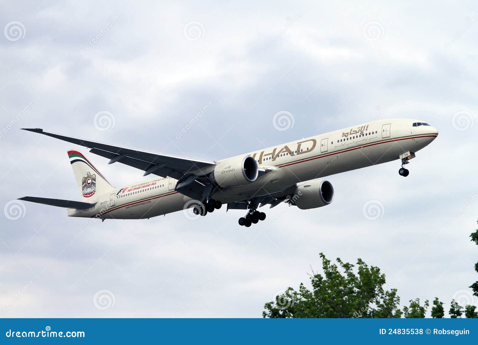Etihad Airways jet landing editorial stock photo. Image of passenger ...