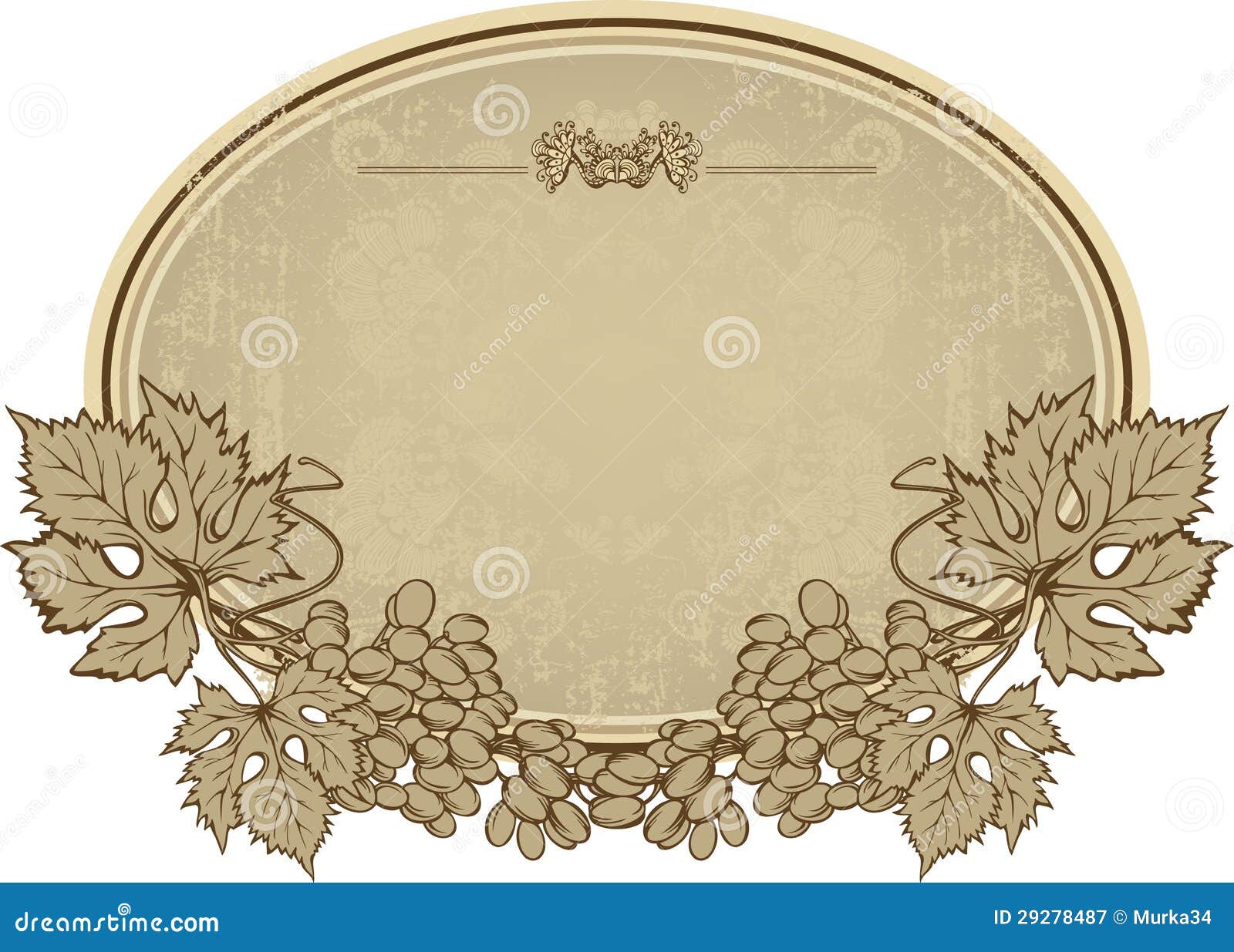 Etiket Met Druiven, Hand-trekt. Vector Illustrati Vector Illustratie ...