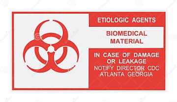 Etiologic Agents Warning Label Stock Illustration - Illustration of ...