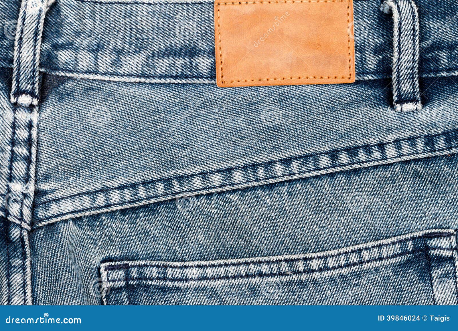 Etiqueta cosida en tejanos foto de archivo. Imagen de marco - 39846024