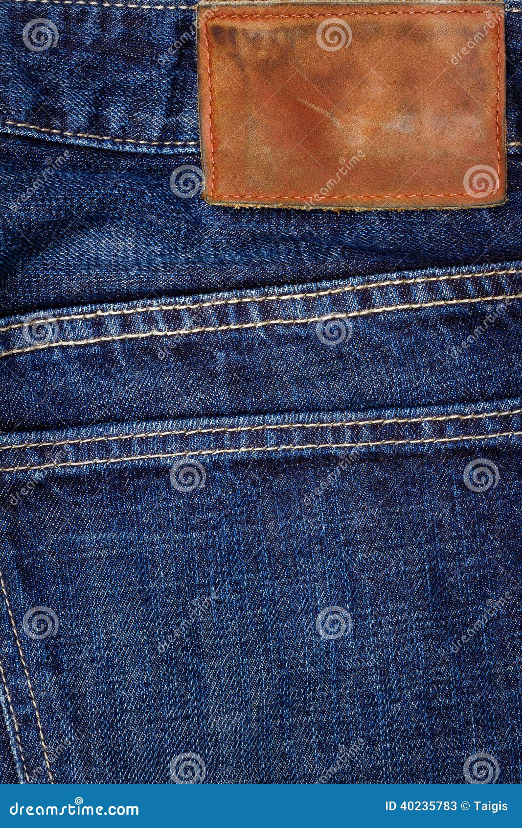 Etiqueta cosida en tejanos imagen de archivo. Imagen de cuero - 40235783