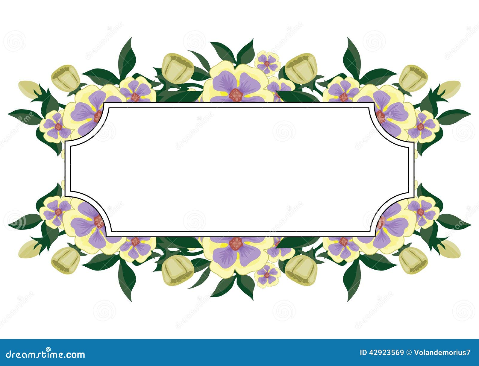 Etiqueta Del Vector Con Las Flores Hermosas Ilustración del Vector ...