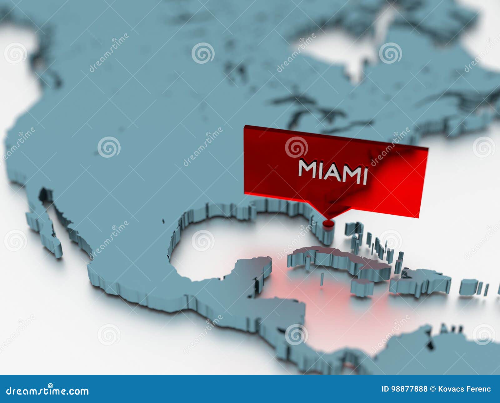 Etiqueta Do Mapa Do Mundo 3d - Cidade De Miami Ilustração Stock ...