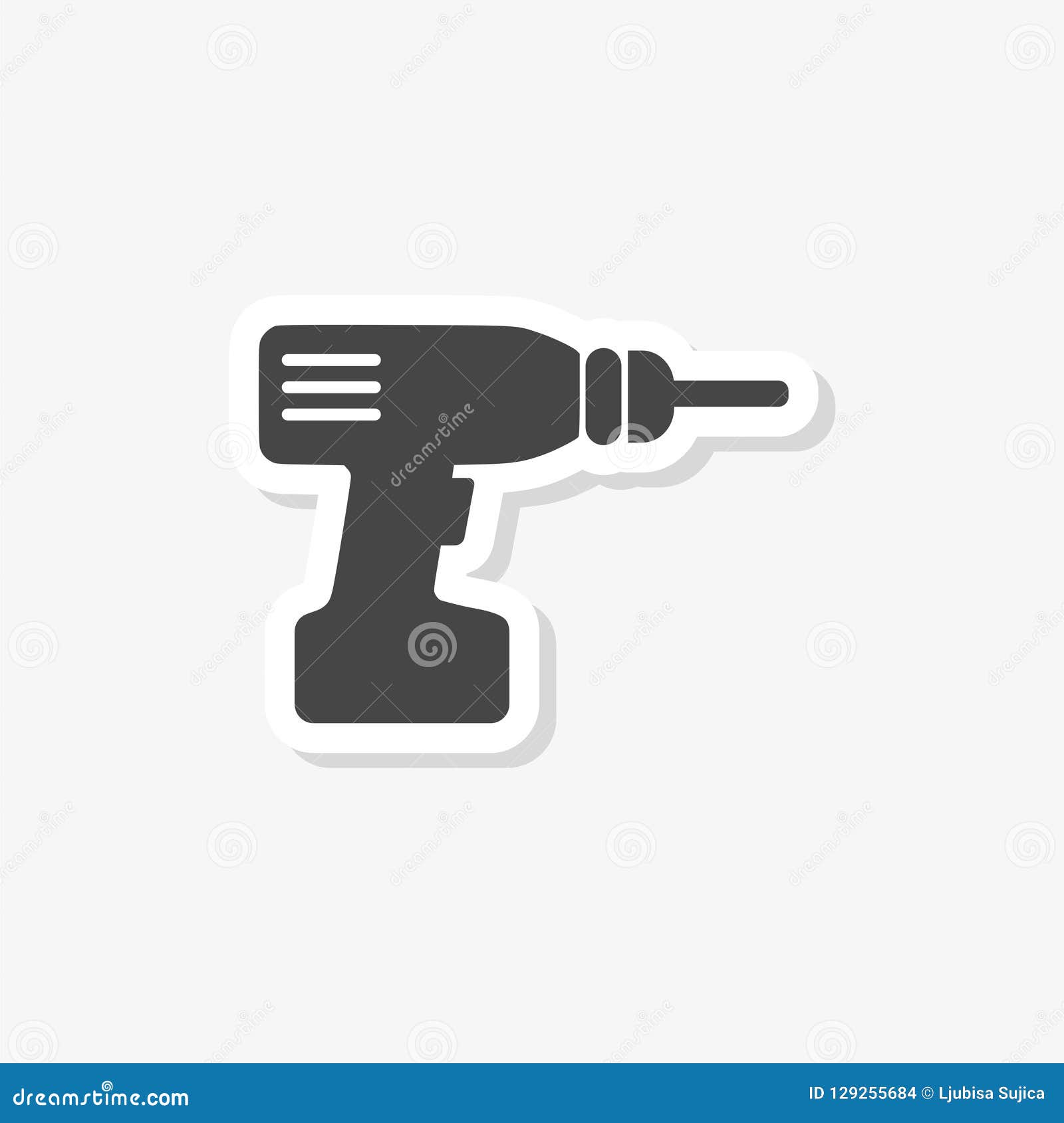 Etiqueta Engomada Del Taladro, Icono Simple Stock de ilustración ...