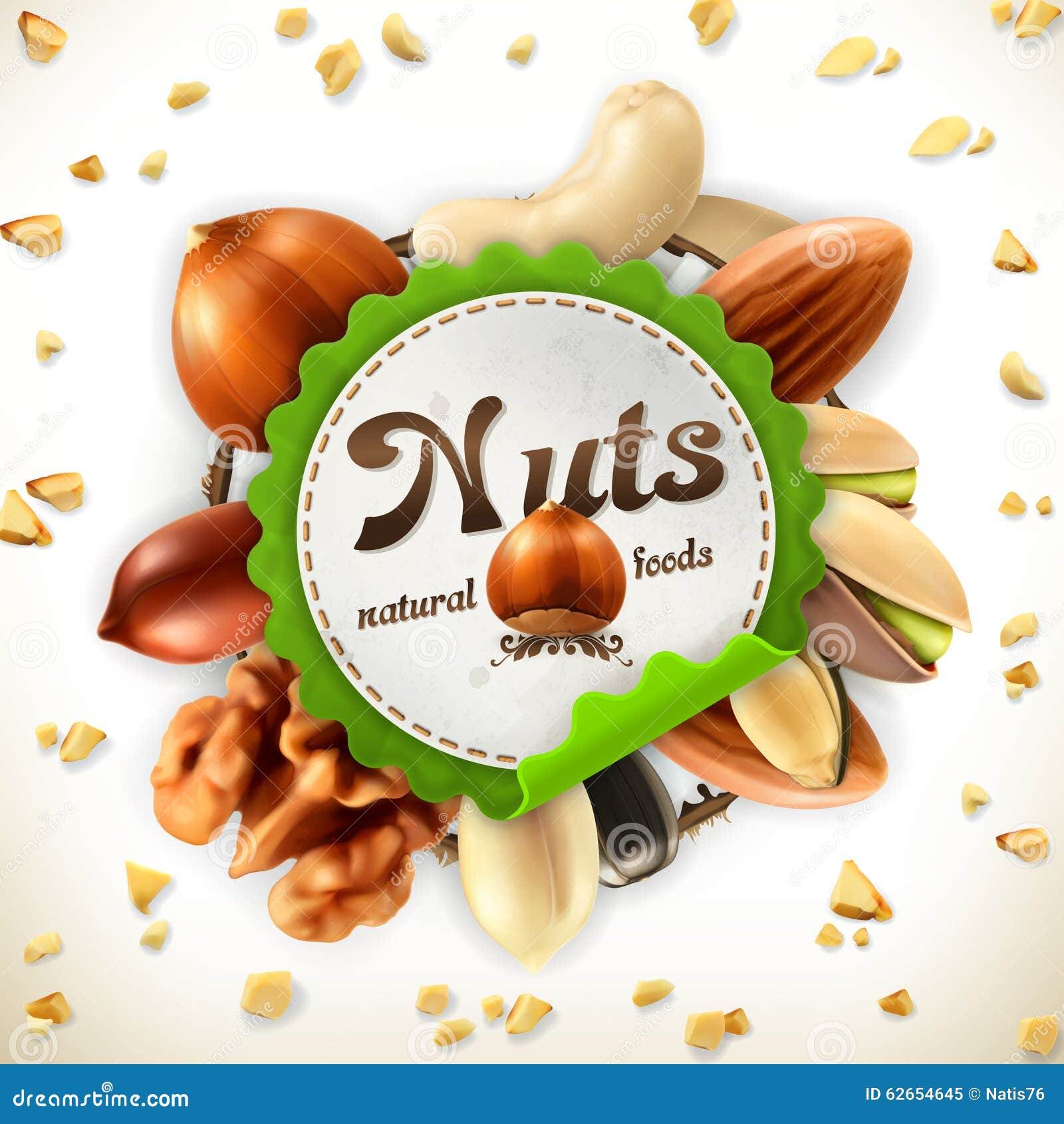 Etiqueta Nuts del vector ilustración del vector. Ilustración de icono ...
