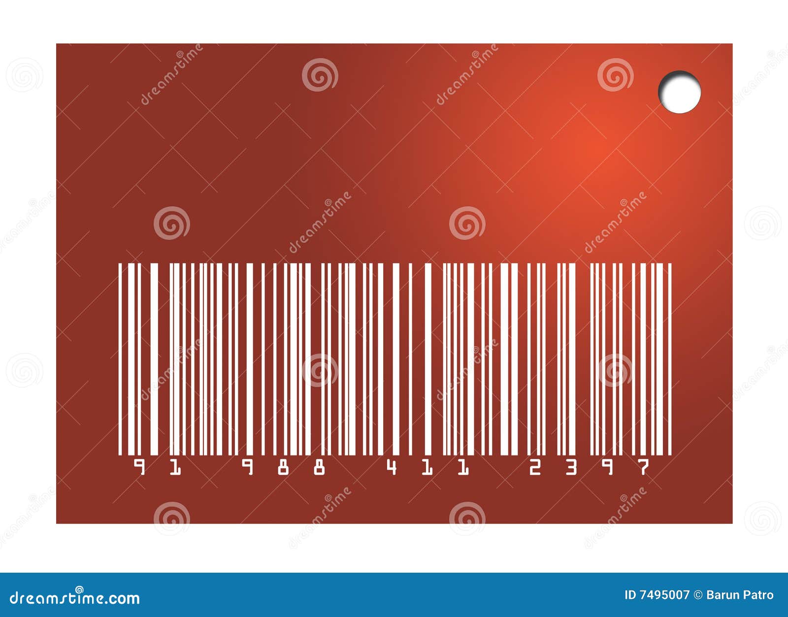 Etiqueta Roja Del Código De Barras Stock de ilustración - Ilustración ...