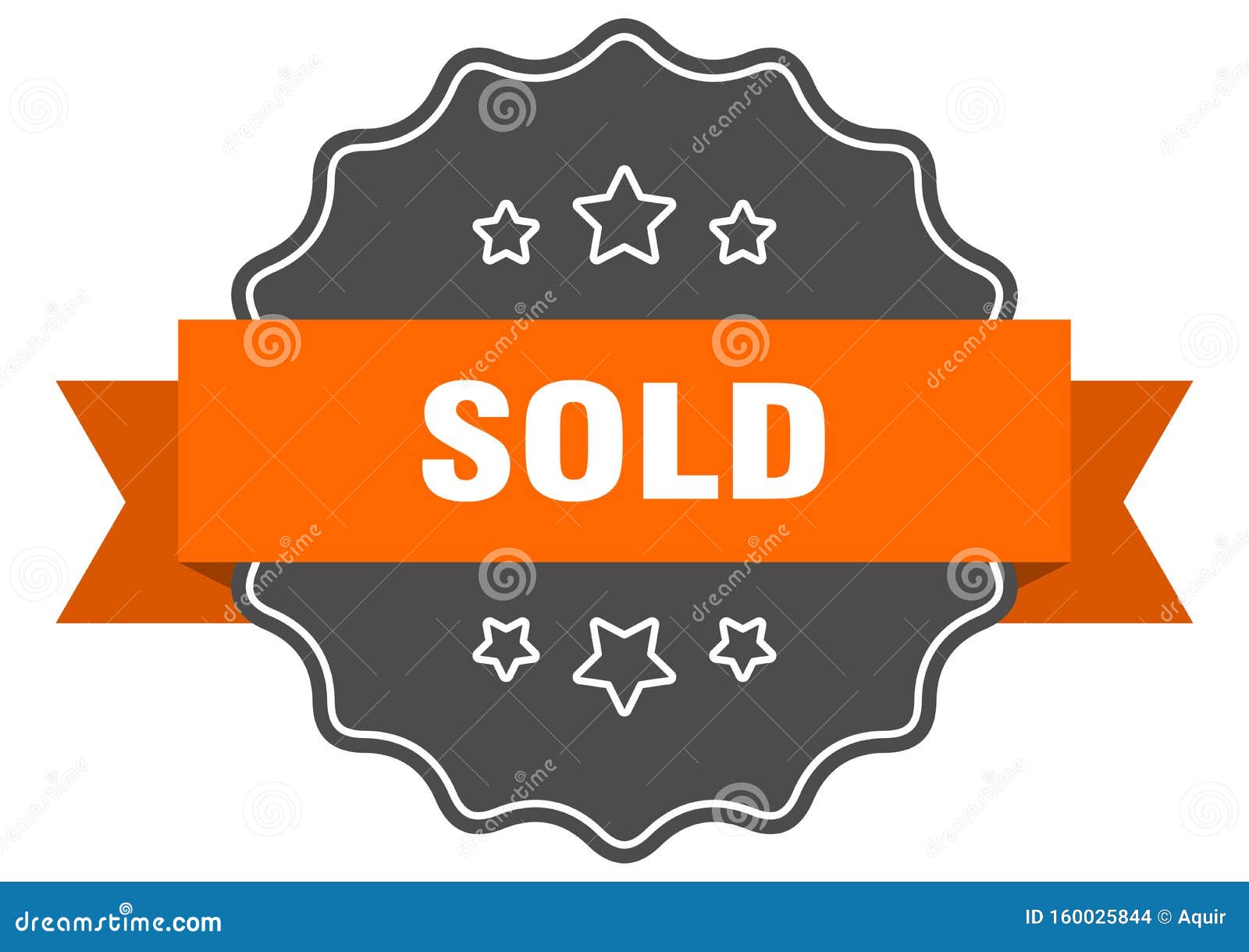 Etiqueta vendida ilustração do vetor. Ilustração de isolado - 160025844