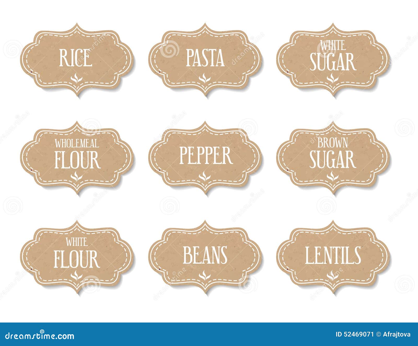 Etiquetas De La Comida - Etiquetas Engomadas Ilustración del Vector ...