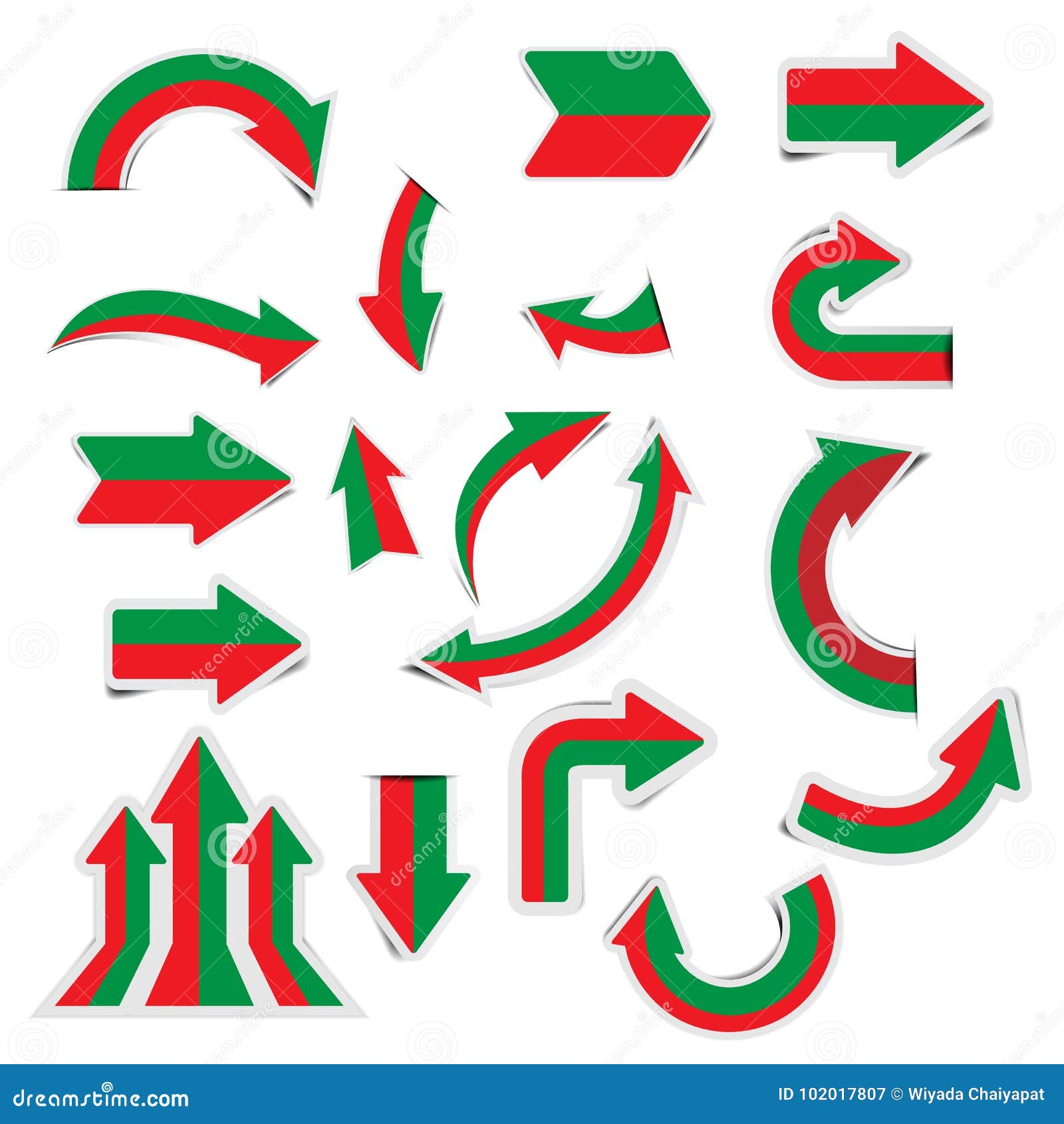 Etiquetas De Papel Da Seta Do Natal Com Sombras Ilustração do Vetor ...