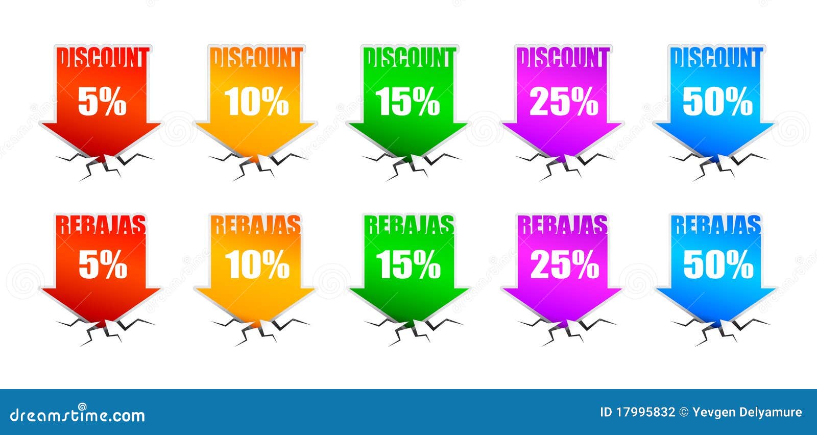 Etiquetas do disconto ilustração do vetor. Ilustração de vermelho ...