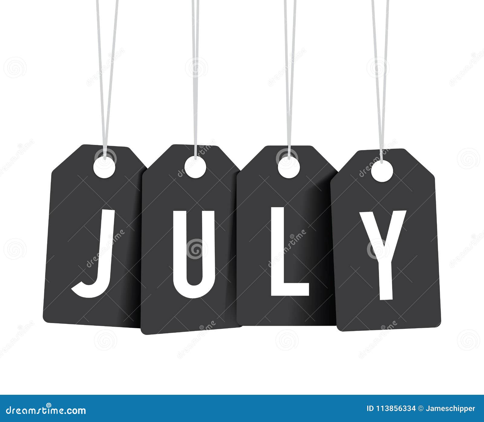 Etiquetas negras de julio ilustración del vector. Ilustración de ...