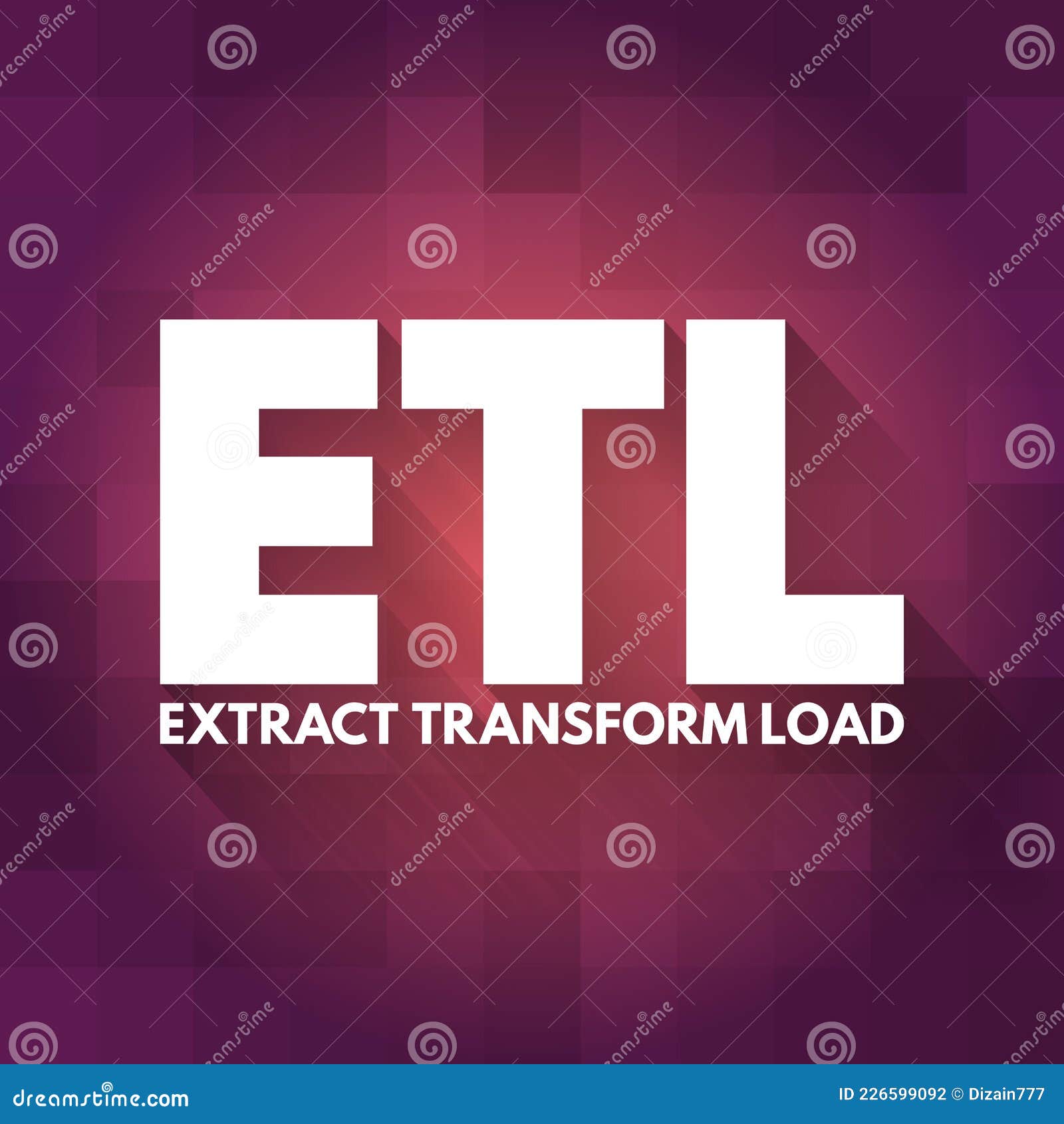 ETL - Extract Transform Load Acronym, Technology Concept Background ... ETL - Extract Transform Load Acronym, Technology Concept Background ...