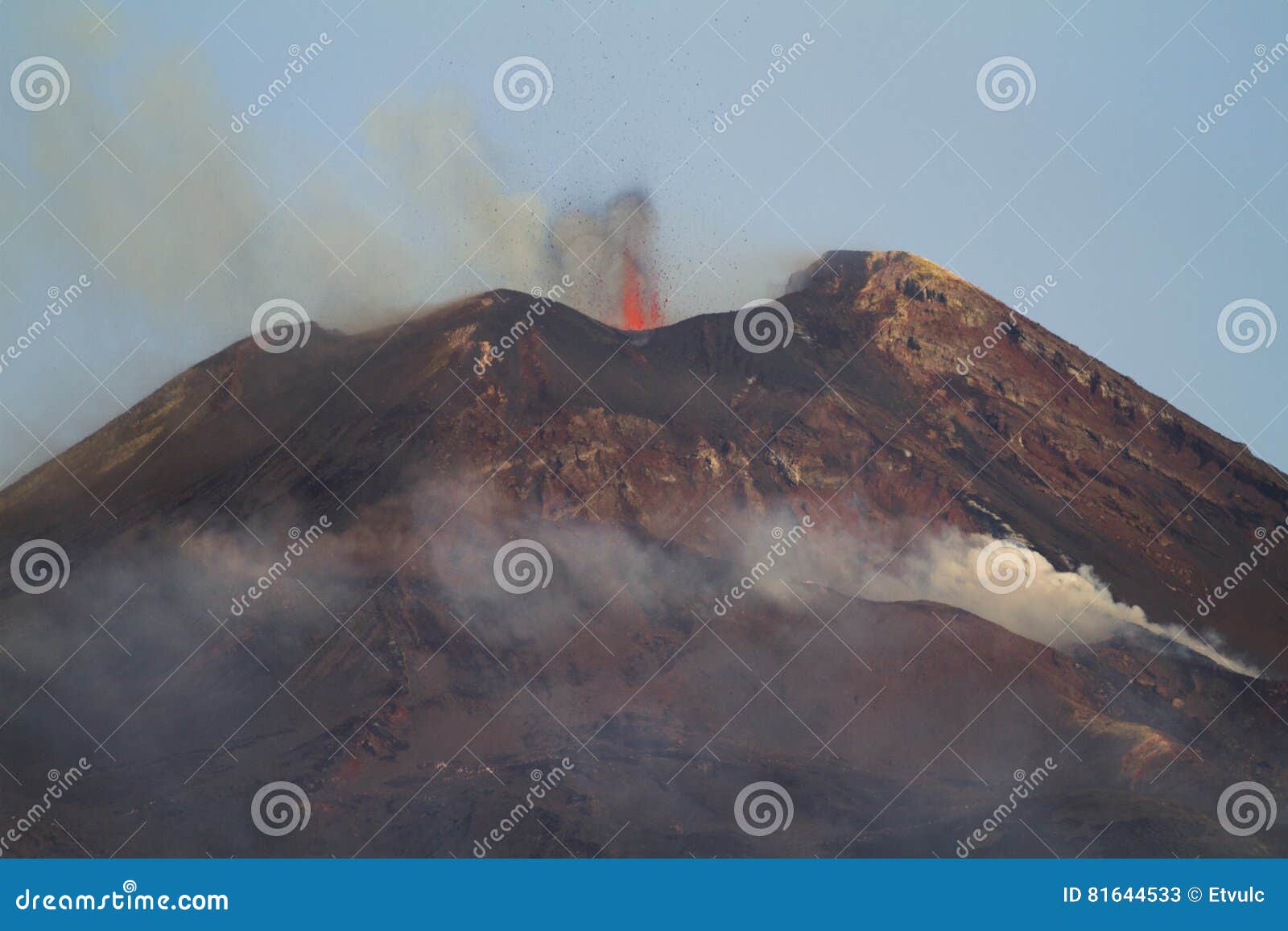 Etna activity in May 2015 stock image. Image of geology - 81644533