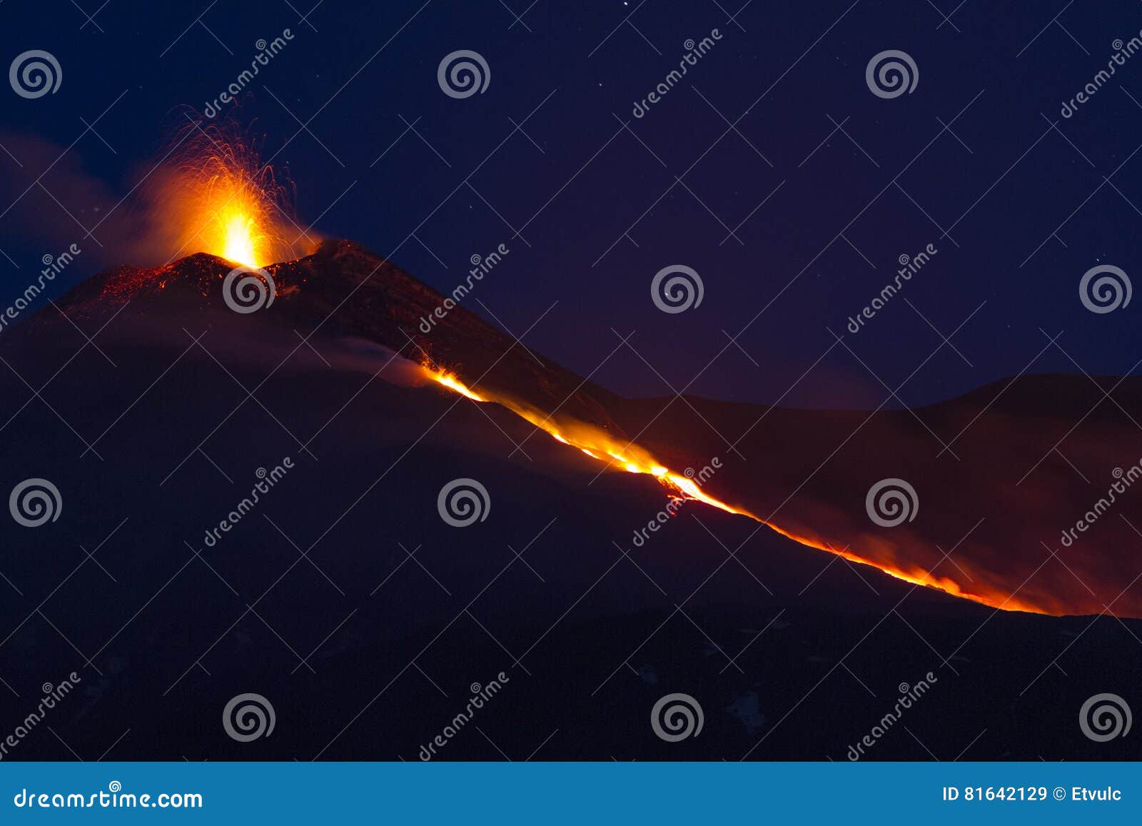Etna activity stock image. Image of movies, lava, etna - 81642129