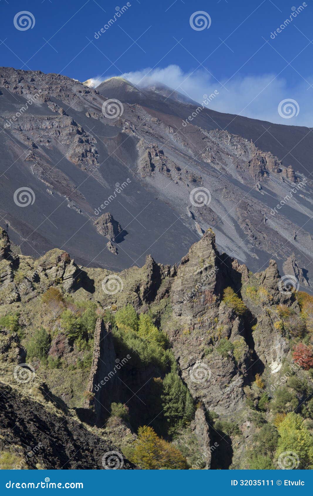 Etna - Bove Valley dikes stock image. Image of park, lava - 32035111