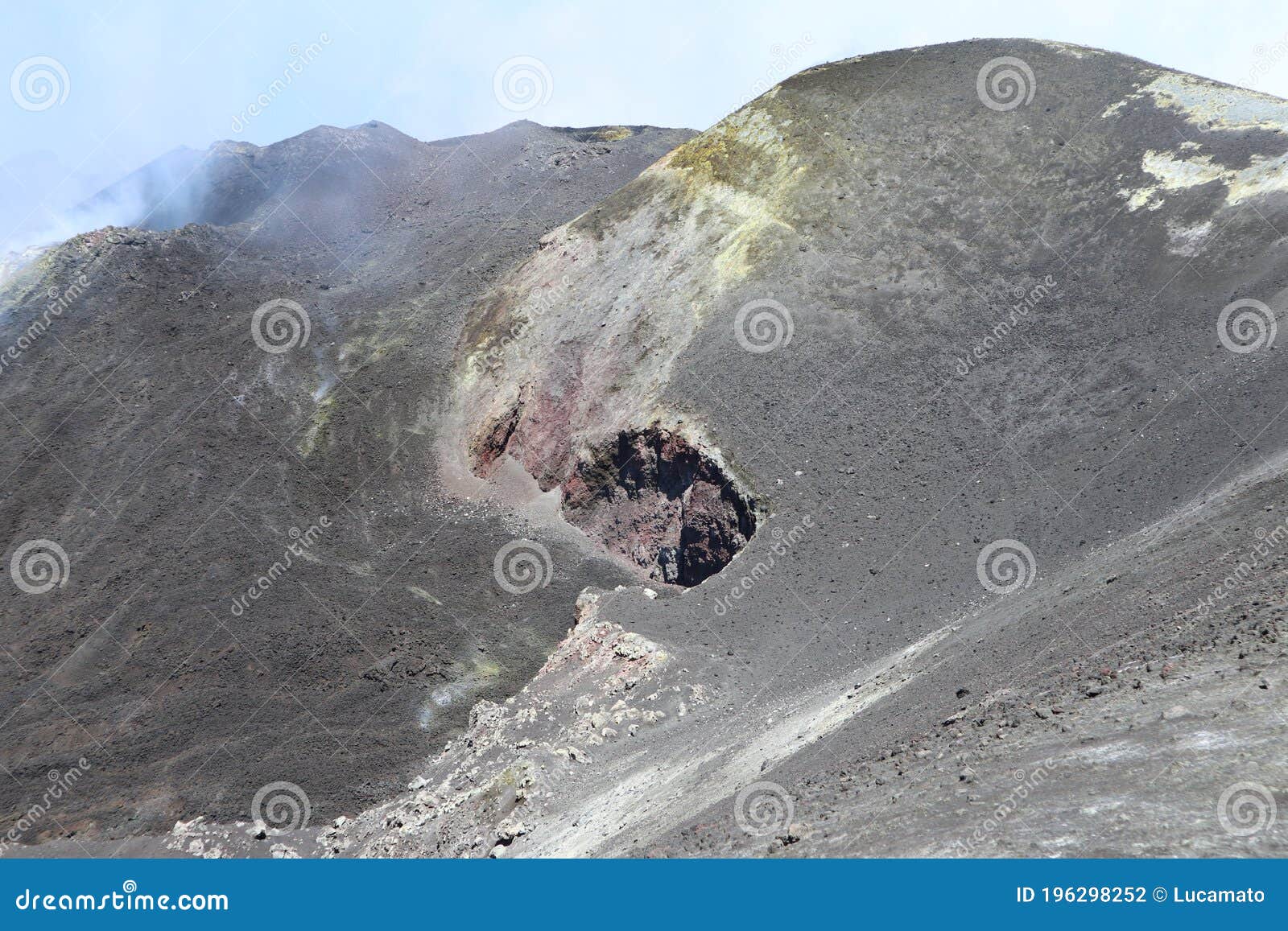 Etna - Buco Nel Cratere Bocca Nuova Stock Photo - Image of casting ...