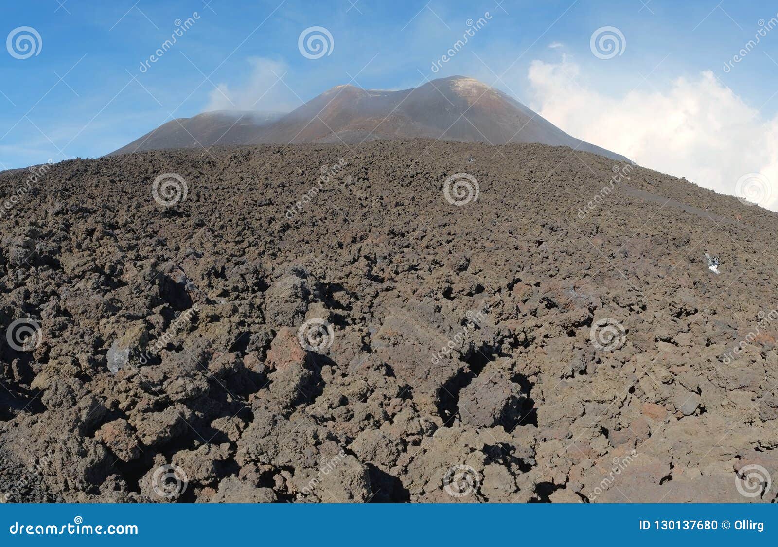 Etna Summit Craters Panorama, Sicily Stock Photo - Image of flow, etna ...