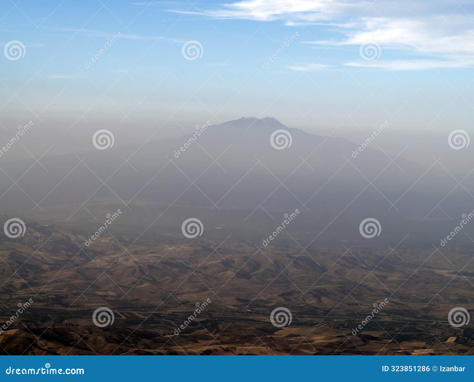 Etna Volcano Aerial View from Airplane Window Stock Photo - Image of ...