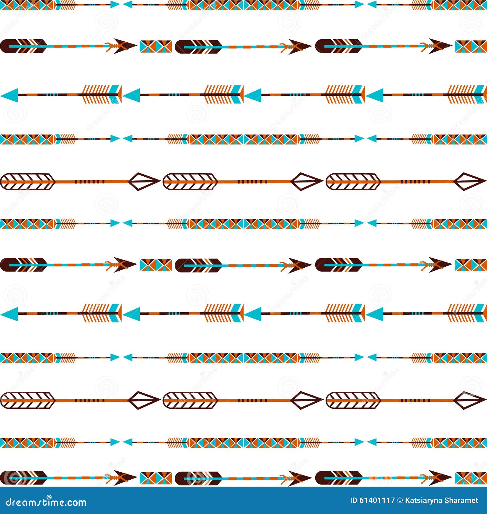 Etnisk Prydnad Seamless Modell Boho Stil Tecknad Hand Vektor ...