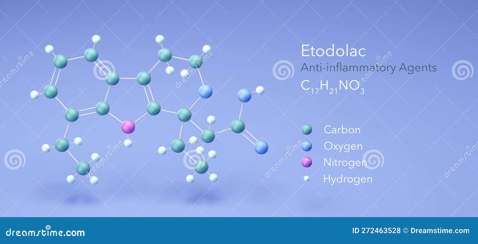 Etodolac Molecule, Molecular Structures, Anti-inflammatory Agents, 3d ...