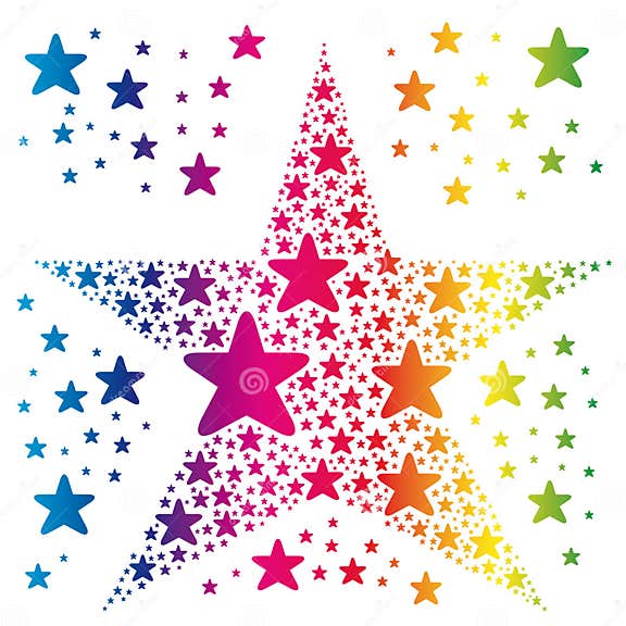 Big Star Made of Small Stars Multicolored - Christmas Holiday Season ...