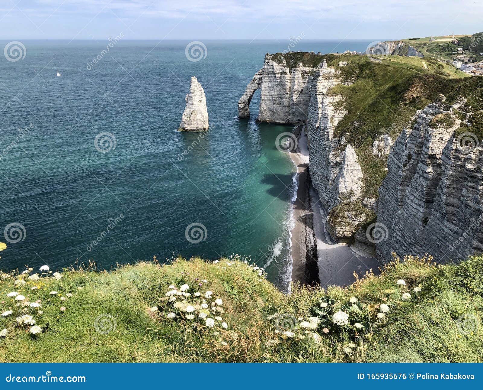 Etretat cliffs stock photo. Image of cliffs, view, white - 165935676