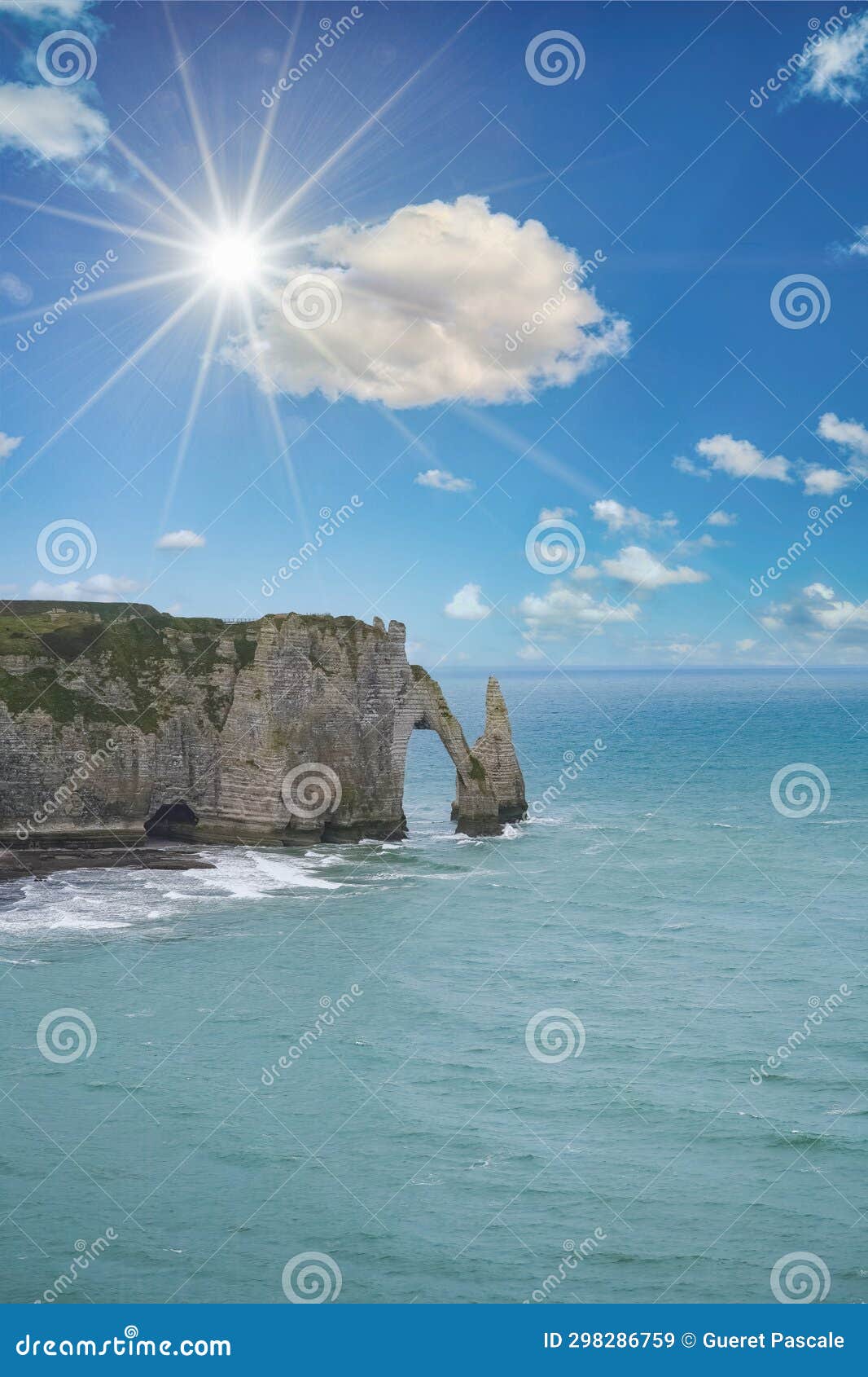 Etretat in Normandy, Cliffs and Needle Stock Image - Image of pebble ...