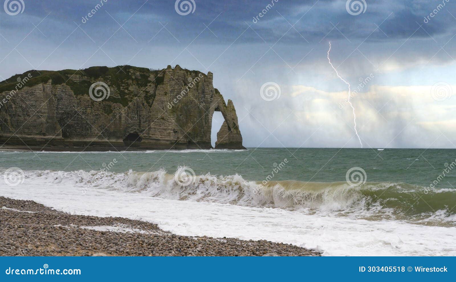 Etretat in Normandy with Cliffs and Needle. Stock Photo - Image of ...