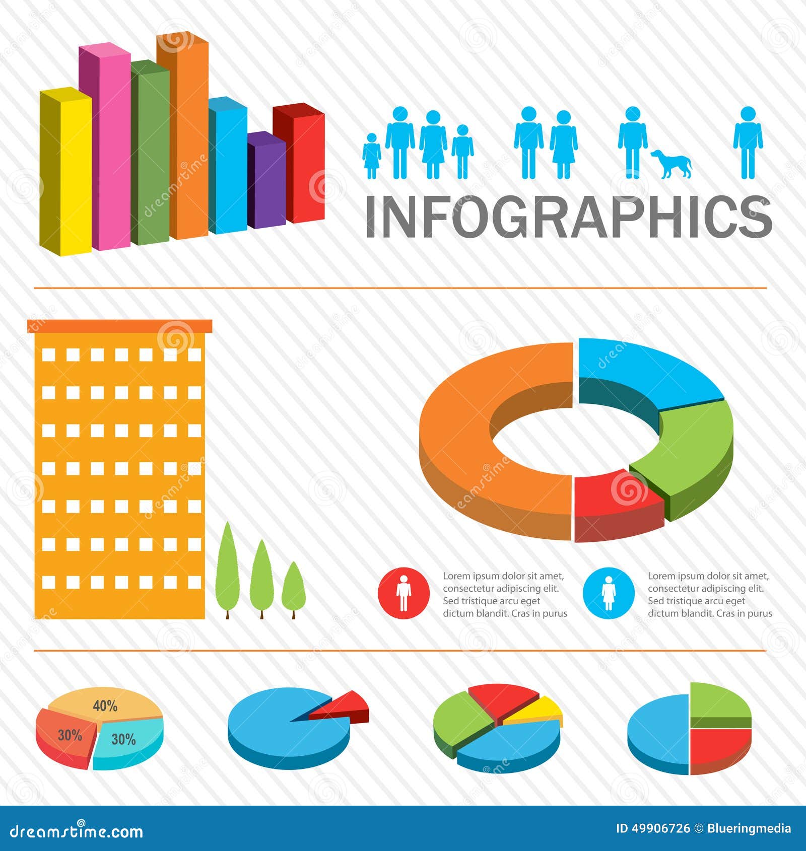 Ett Diagram Som Visar En Byggnad Vektor Illustrationer - Illustration ...
