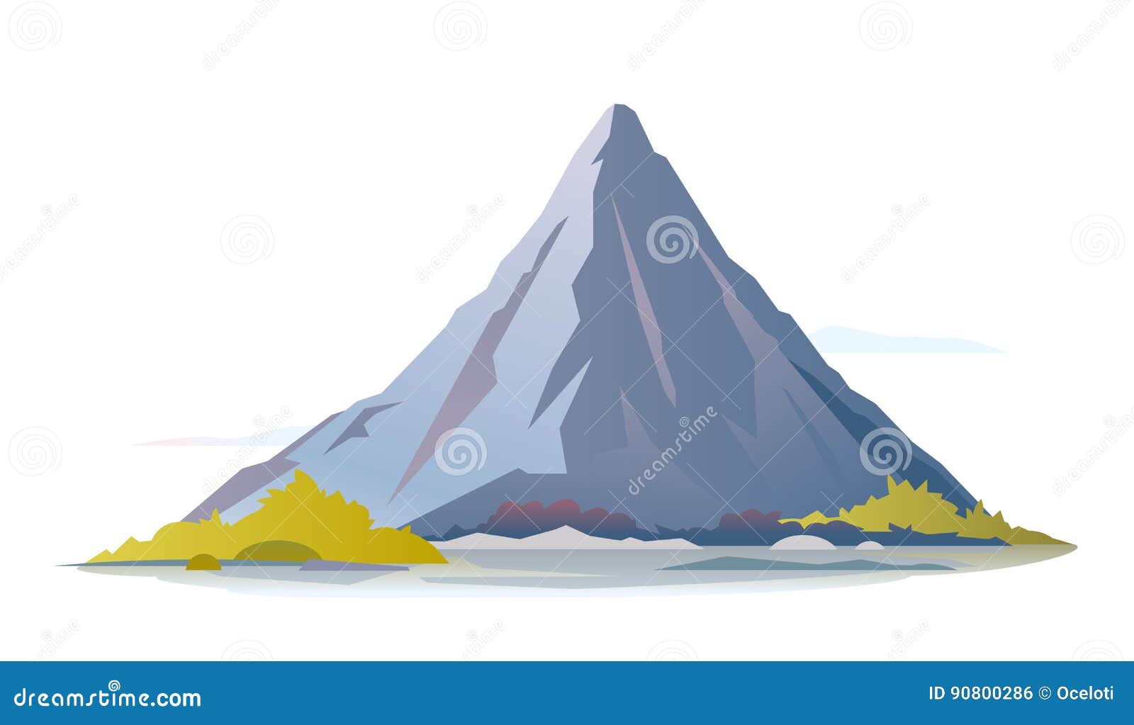 Ett högt berg vektor illustrationer. Illustration av bakgrund - 90800286