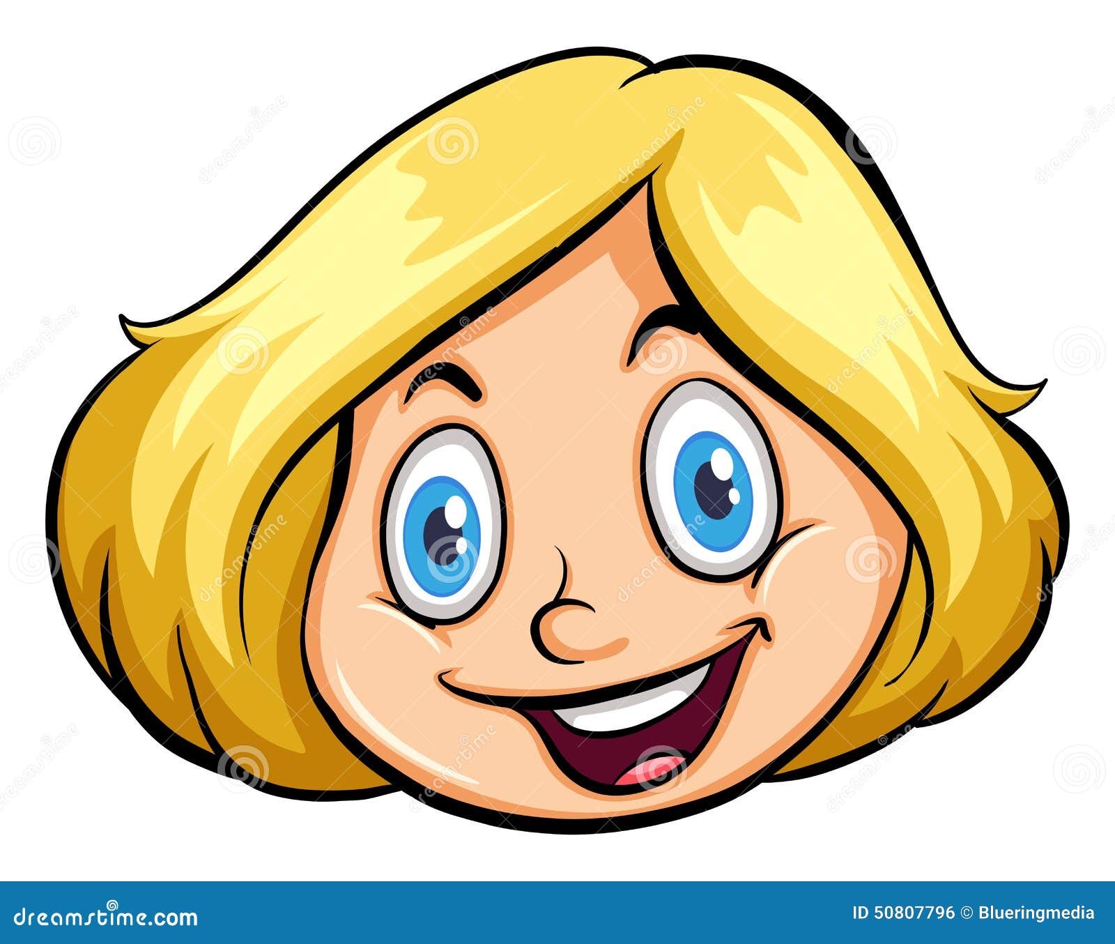 Ett huvud av en flicka vektor illustrationer. Illustration av lyckligt ...