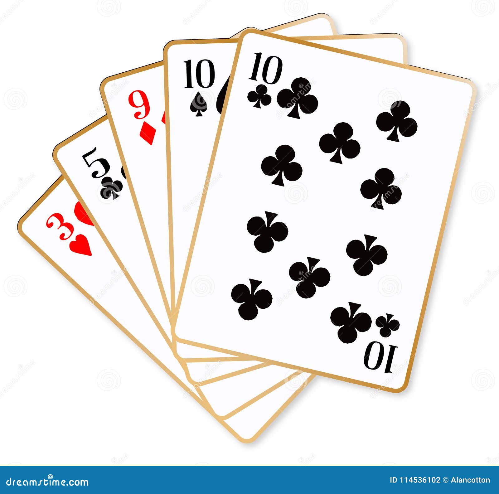 Ett Isolerat Par Spela Kort Vektor Illustrationer - Illustration av ...