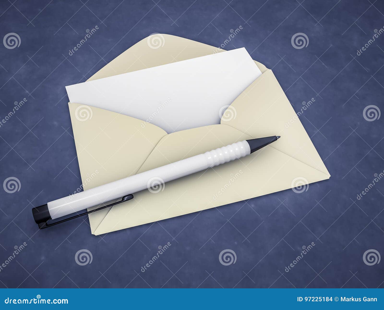 Ett Kuvert Med En Tom Bokstav Stock Illustrationer - Illustration av ...