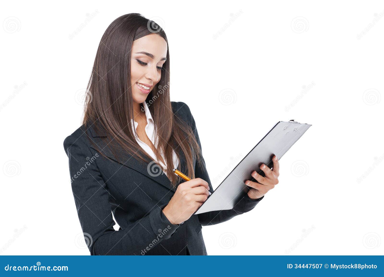 Etwas notieren stockbild. Bild von fachmann, schön, arme - 34447507