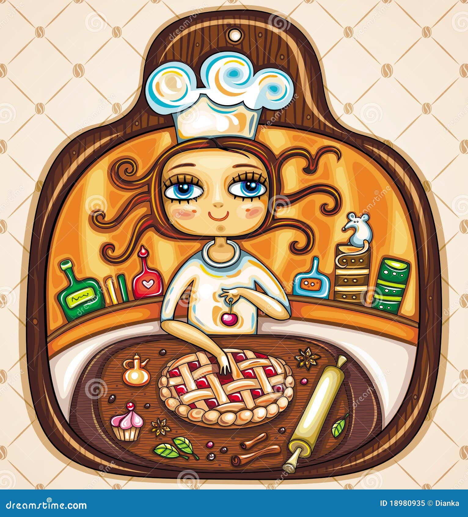 Eu amo cozinhar ilustração do vetor. Ilustração de projeto - 18980935