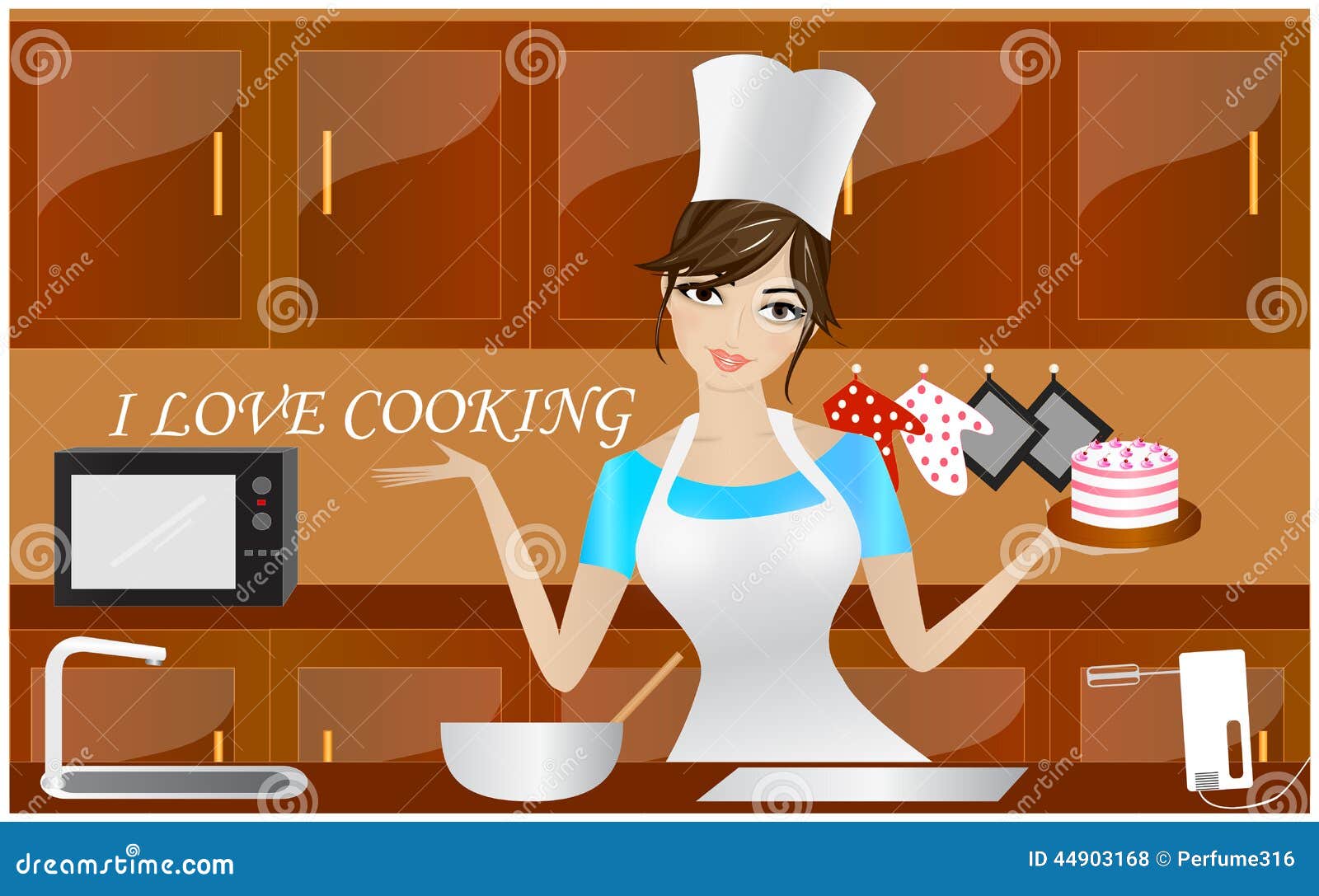 Eu amo cozinhar ilustração stock. Ilustração de senhora - 44903168
