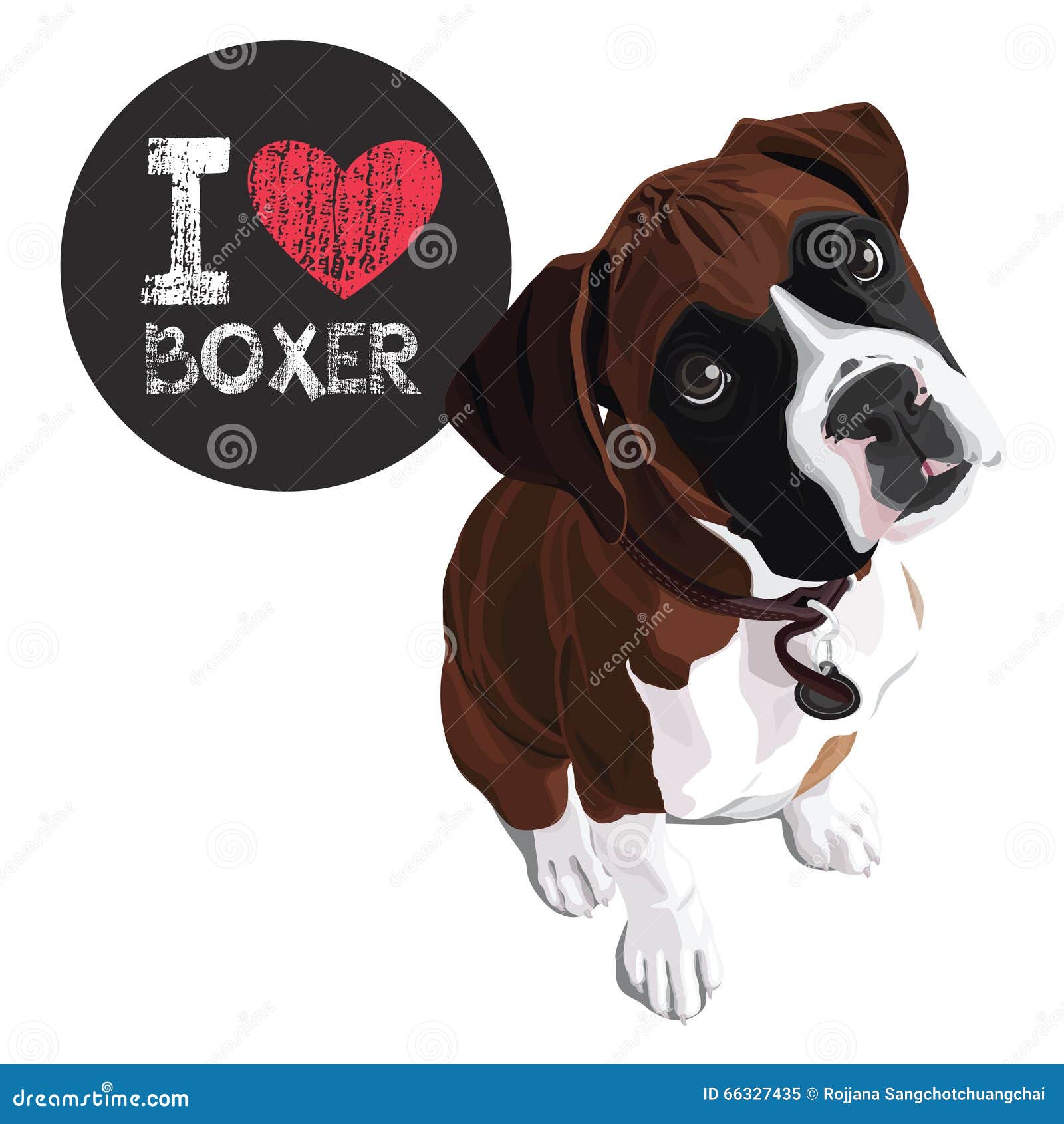 Eu amo o pugilista ilustração do vetor. Ilustração de cartoon - 66327435