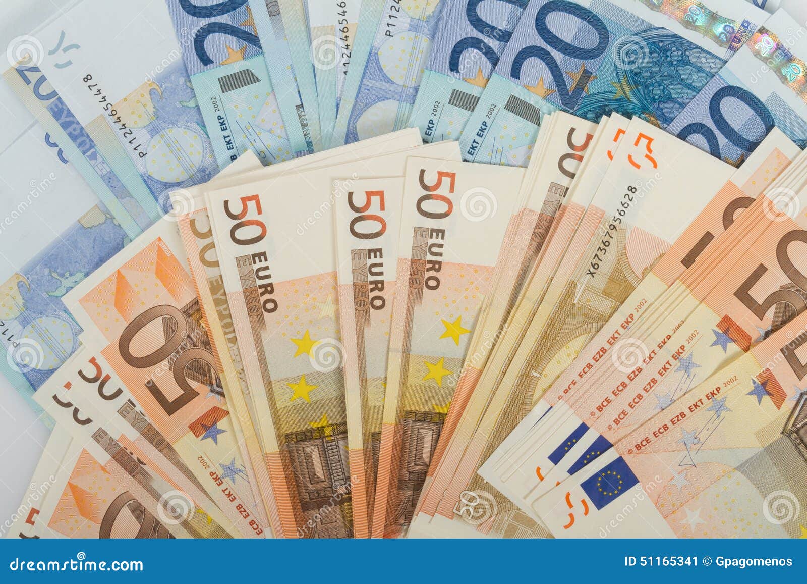 EU Banknotes in 50 and 20 Euro Bills Stock Image - Image of austerity ...