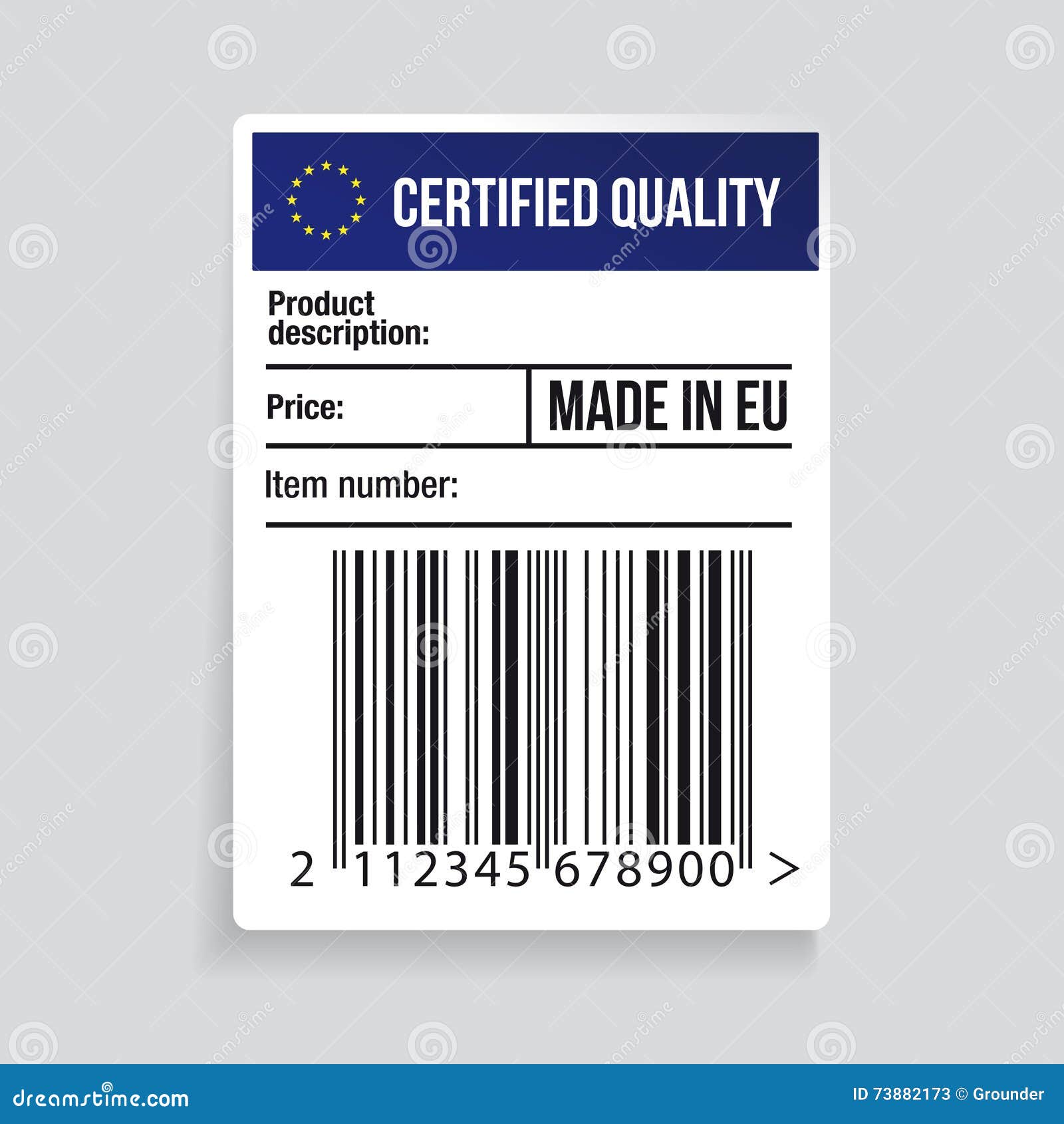 EU Barcode Label - Certified Quality Stock Illustration - Illustration ...