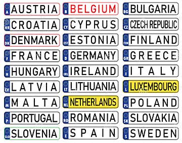 27 EU Car Number Plate ID, Vector Illustration Stock Vector ...