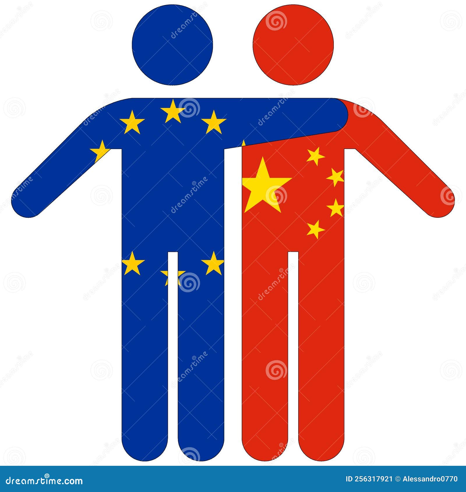 EU - China : Friendship Concept Stock Illustration - Illustration of ...