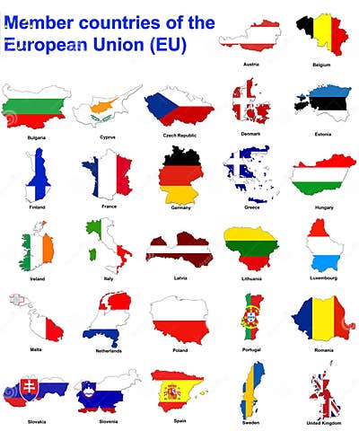 EU countries flag maps stock illustration. Illustration of cyprus - 4652431