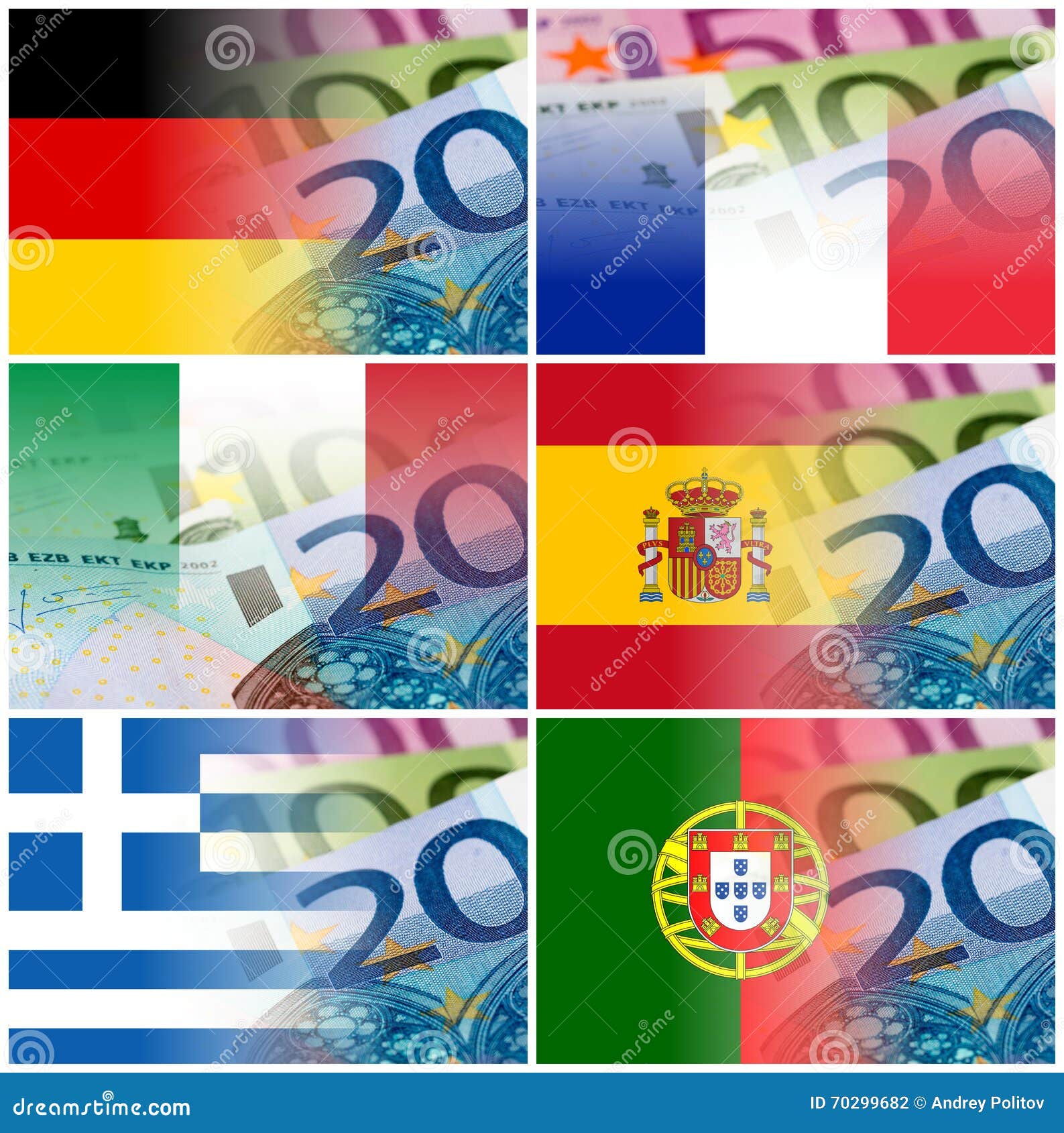 Eu Countries Flags with Euro Banknotes Stock Illustration ...