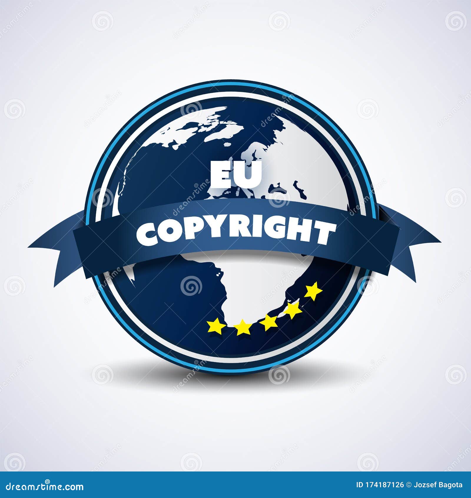 EU Digital Copyright Act Concept, Directive Compliance Stamp or Badge ...