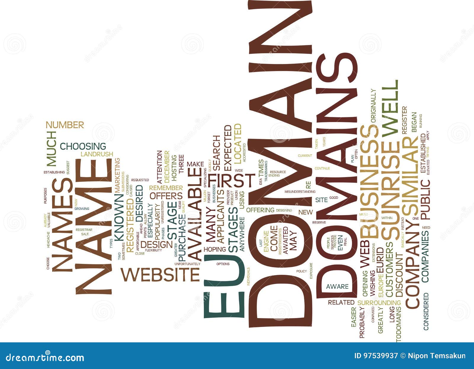 Domains Word Cloud Colorful Comment Symbol Stock Photography ...