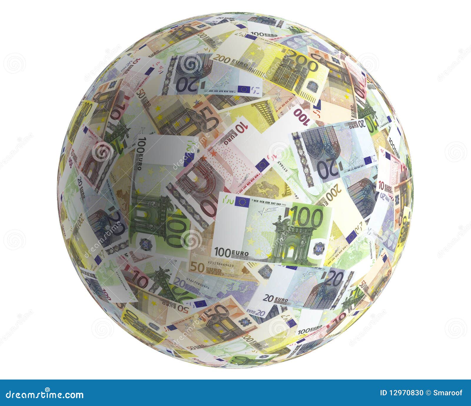 World Map. 100 And 500 Euro Texture. White Background Royalty-Free ...