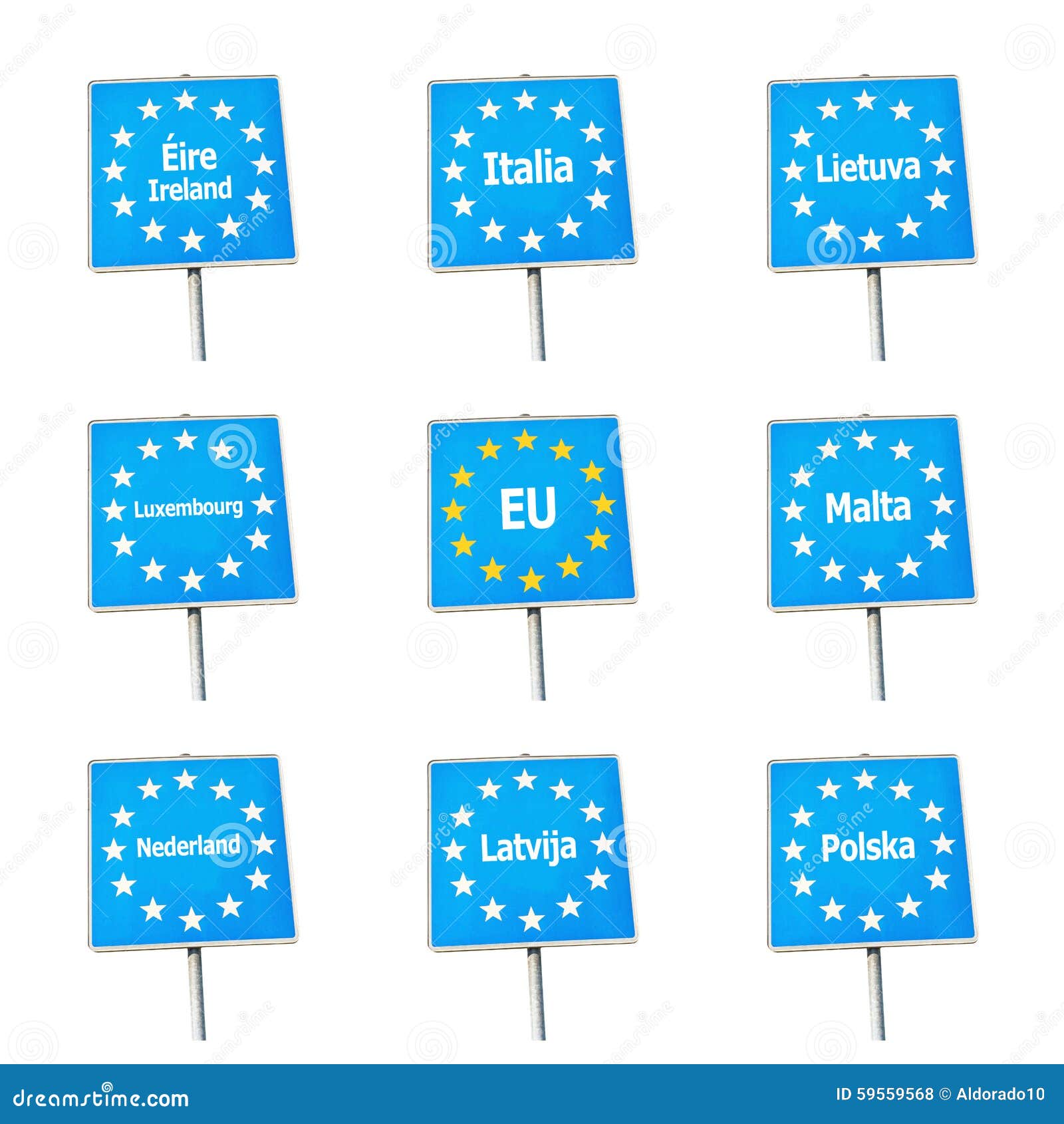 EU / Europe border signs stock illustration. Illustration of latvija ...