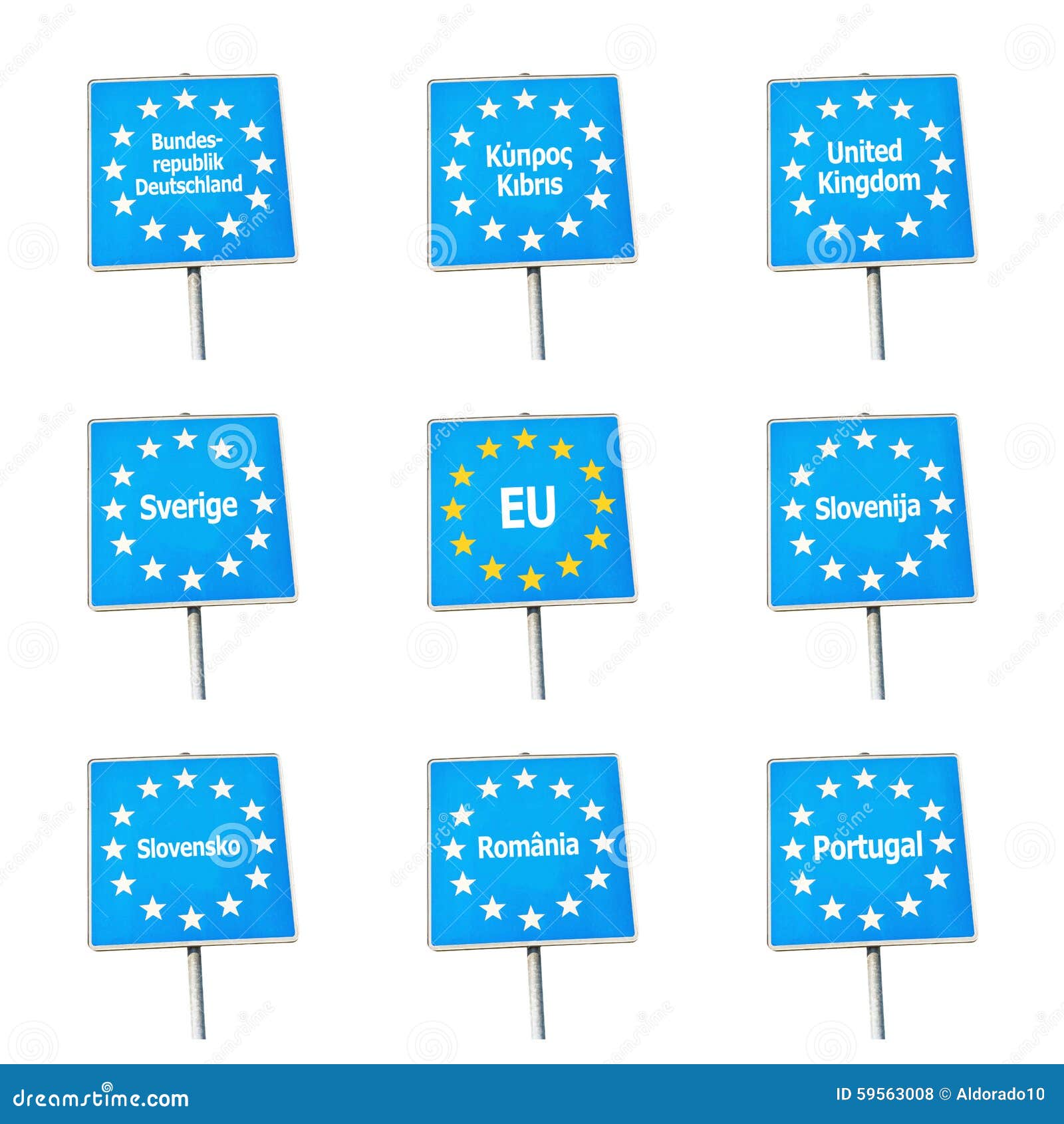 EU / Europe border signs stock illustration. Illustration of cyprus ...