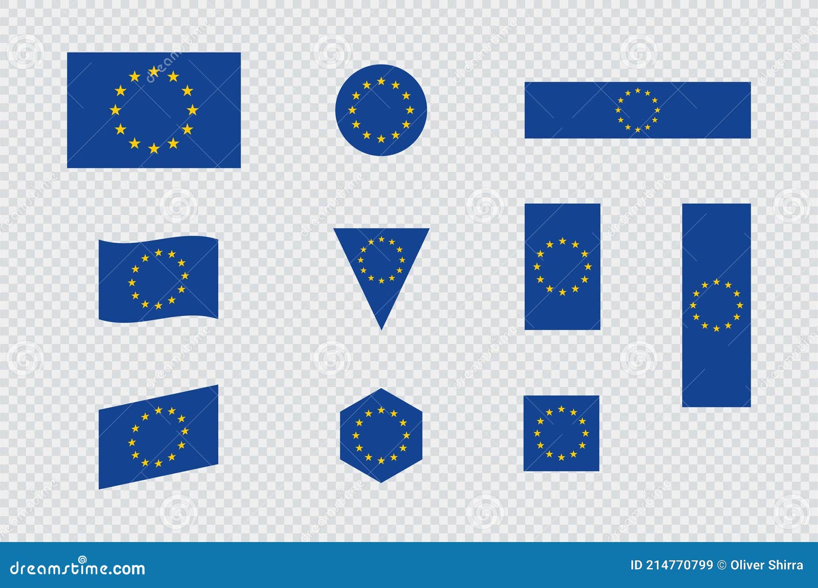 EU European Union Flag Flat Icon Shapes Vector Set Stock Vector ...