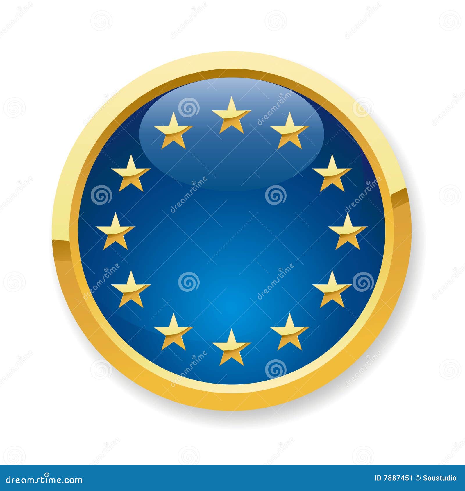 EU flag button stock vector. Illustration of continent - 7887451